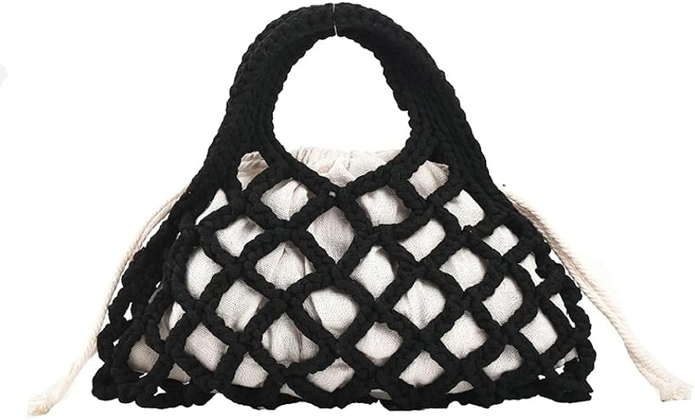 Kukuzhu Women Cotton Rope Top-handle Bag Summer Beach Handwoven Handbag ...
