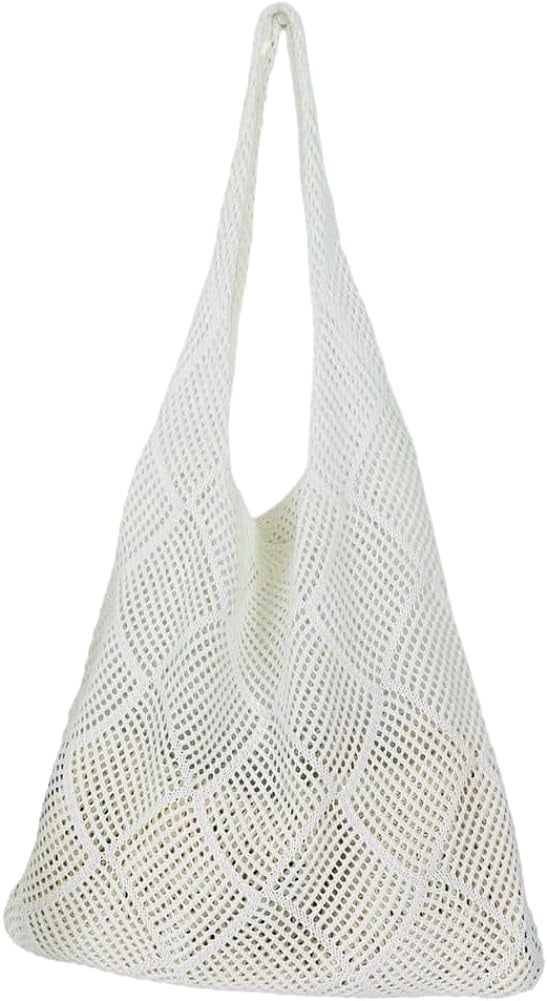 Kukuzhu Women Crochet Mesh Beach Tote Bag Summer Beach Bag Aesthetic ...