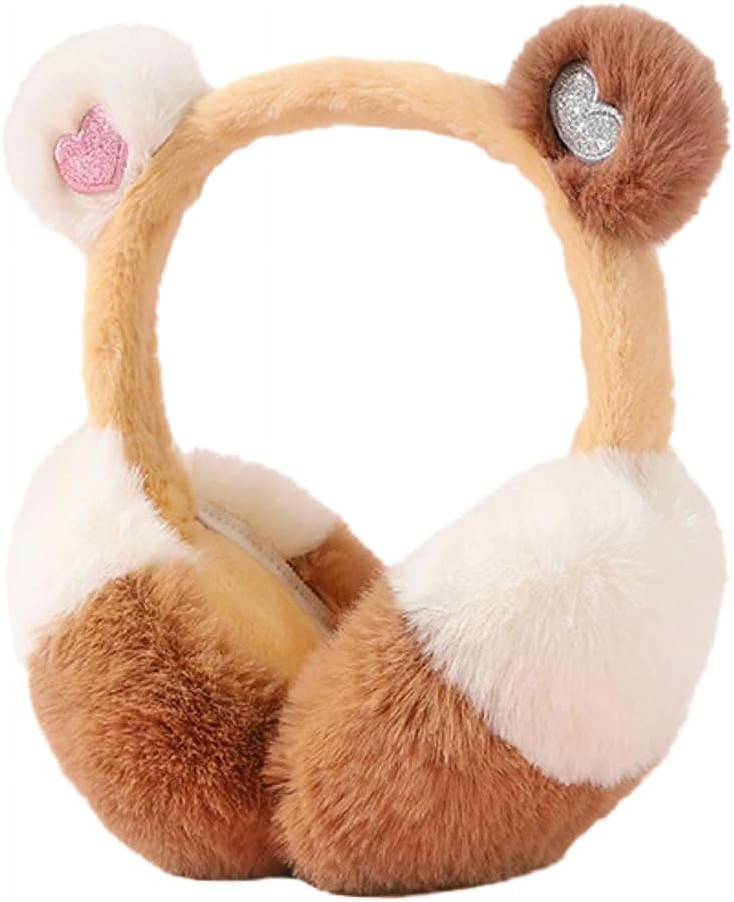 Kukuzhu Women Cute Earmuffs Y2K Winter Furry Plush Faux Fur Headband ...