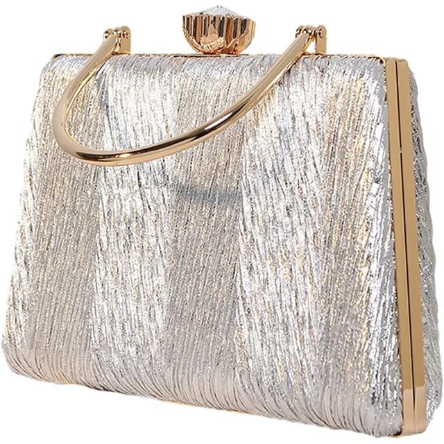 Kukuzhu Women Evening Bag Top Handle Bag Party Clutch Purses Pleated ...