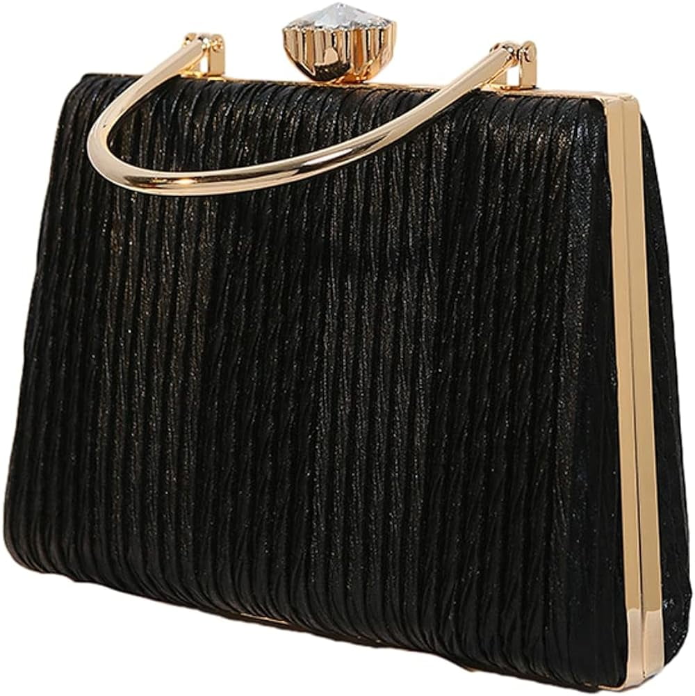 Kukuzhu Women Evening Bag Top Handle Bag Party Clutch Purses Pleated ...