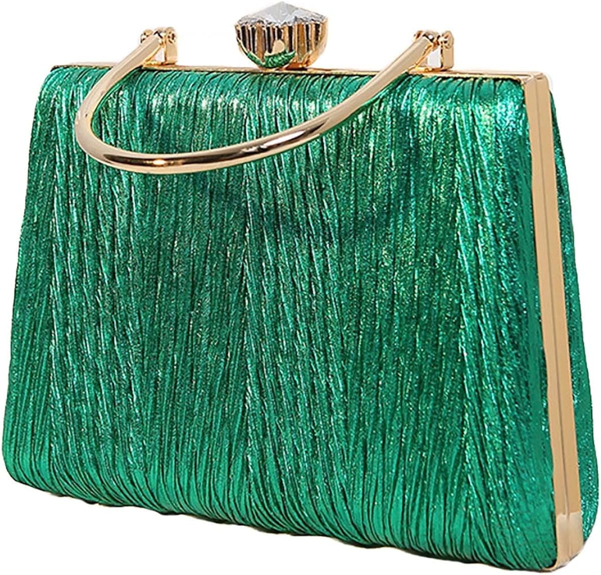 Kukuzhu Women Evening Bag Top Handle Bag Party Clutch Purses Pleated ...