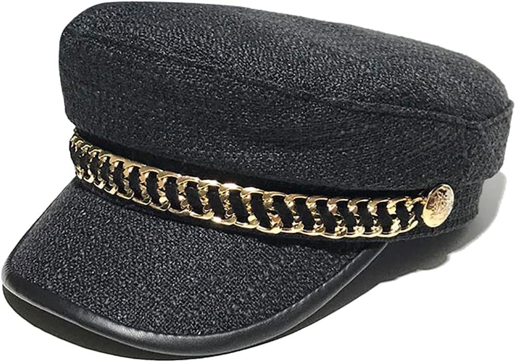 Kukuzhu Women Fiddler Cap Newsboy Hat with Chain Trendy Visor Beret ...