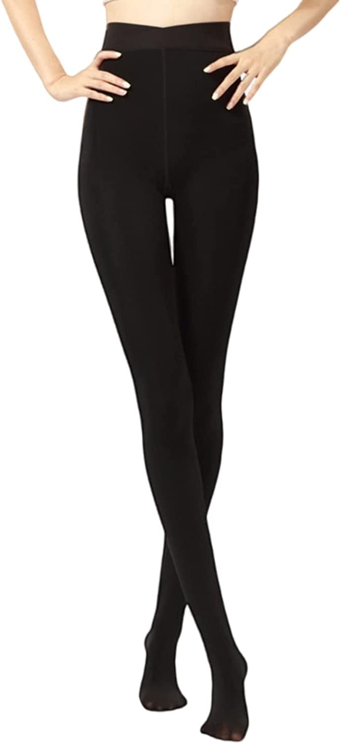 Kukuzhu Women Fleece Lined Tights with Control Top, Slim Sheer Warm ...