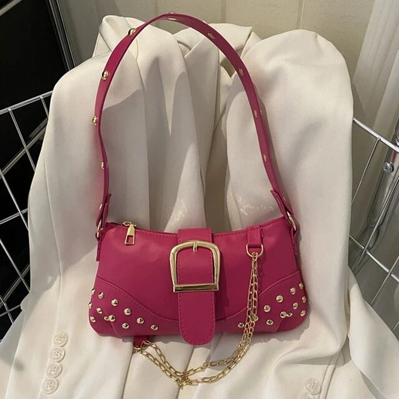 Kukuzhu Women Shoulder Bag Fashion Y2K PU Tote Bag Chain Clutch Bag ...