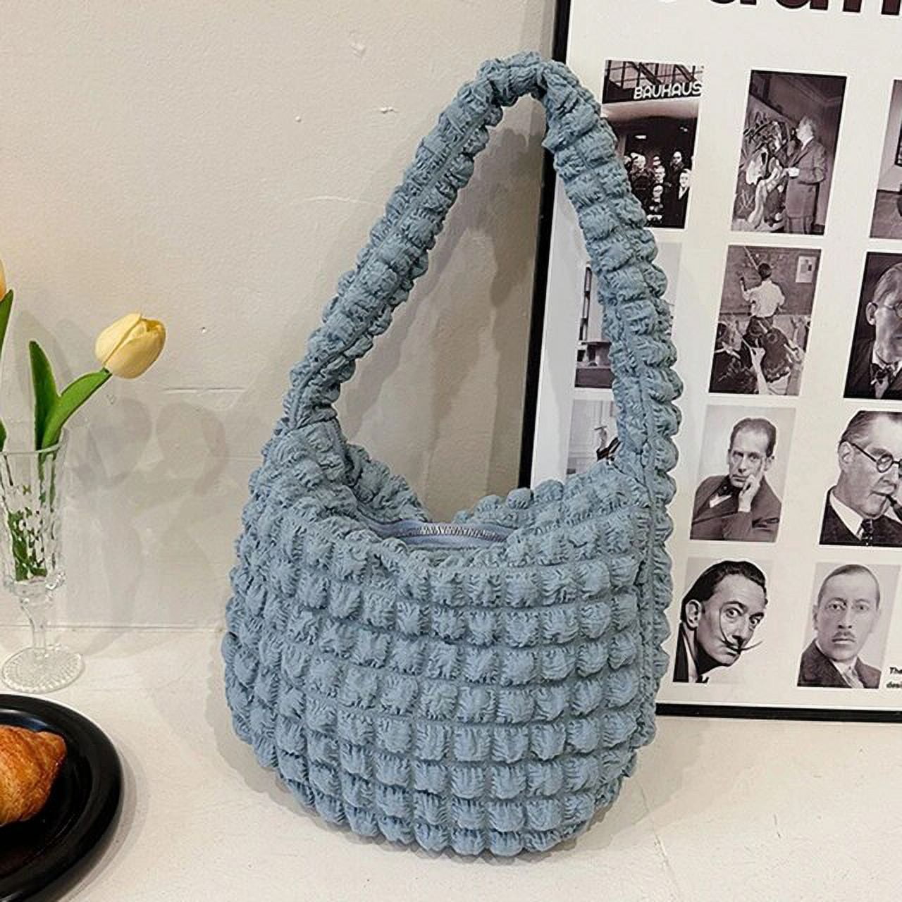 Kukuzhu Women Shoulder Bag Soft Pleated Underarm Bags Quilted Handbag ...