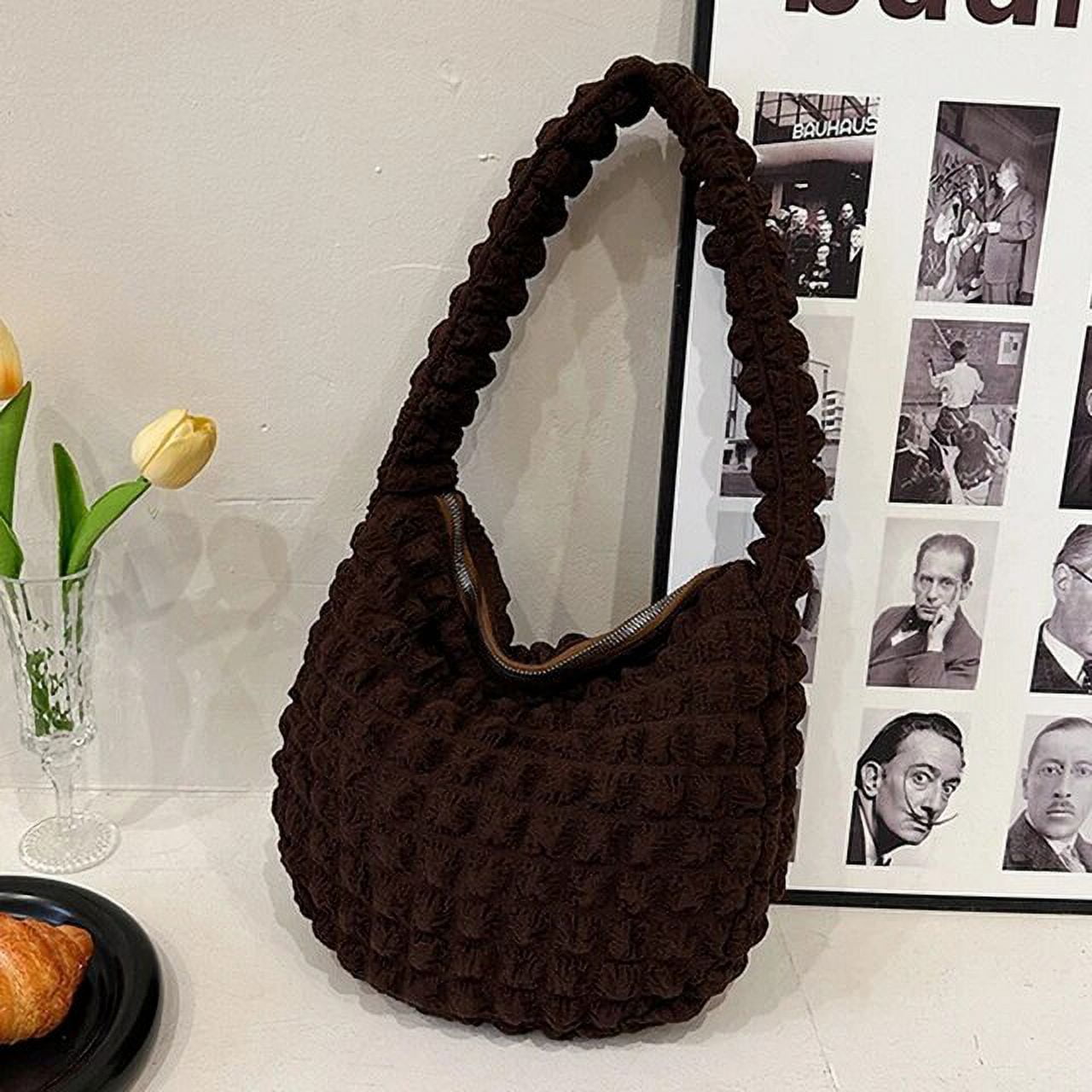 Kukuzhu Women Shoulder Bag Soft Pleated Underarm Bags Quilted Handbag ...