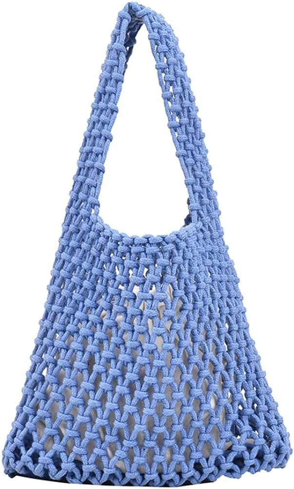 Kukuzhu Women Small Crochet Tote Handbag Cotton Top Handle Bag Summer ...