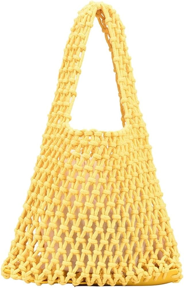 Kukuzhu Women Small Crochet Tote Handbag Cotton Top Handle Bag Summer ...