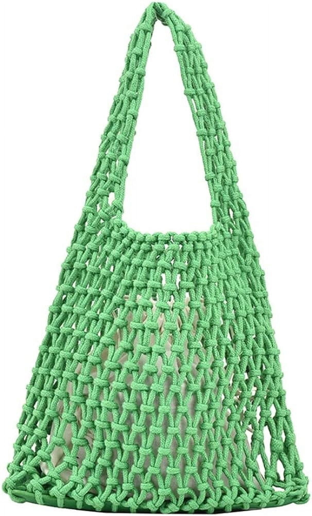 Kukuzhu Women Small Crochet Tote Handbag Cotton Top Handle Bag Summer ...