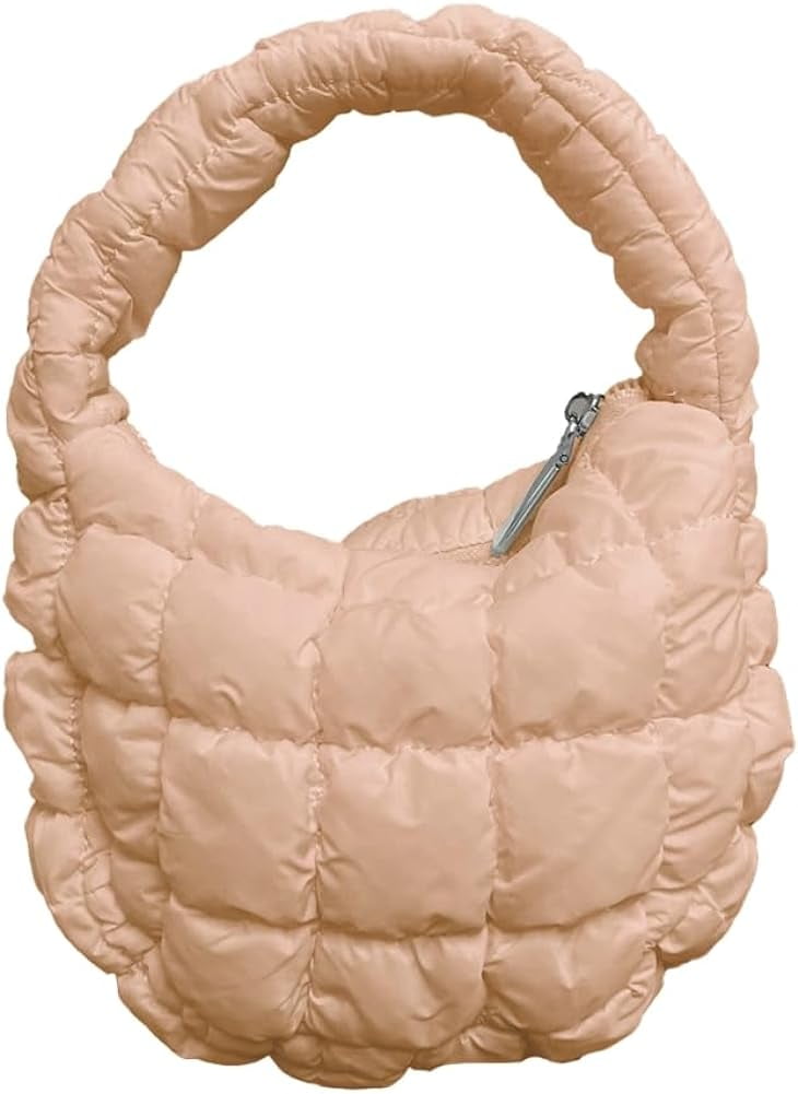 Kukuzhu Women Small Quilted Handbag Nylon Puffer Bag Lightweight ...