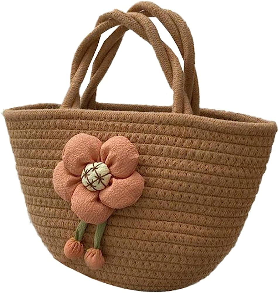 Kukuzhu Women Straw Mini Tote Bag Cute Colorful Flower Beach Handbag ...
