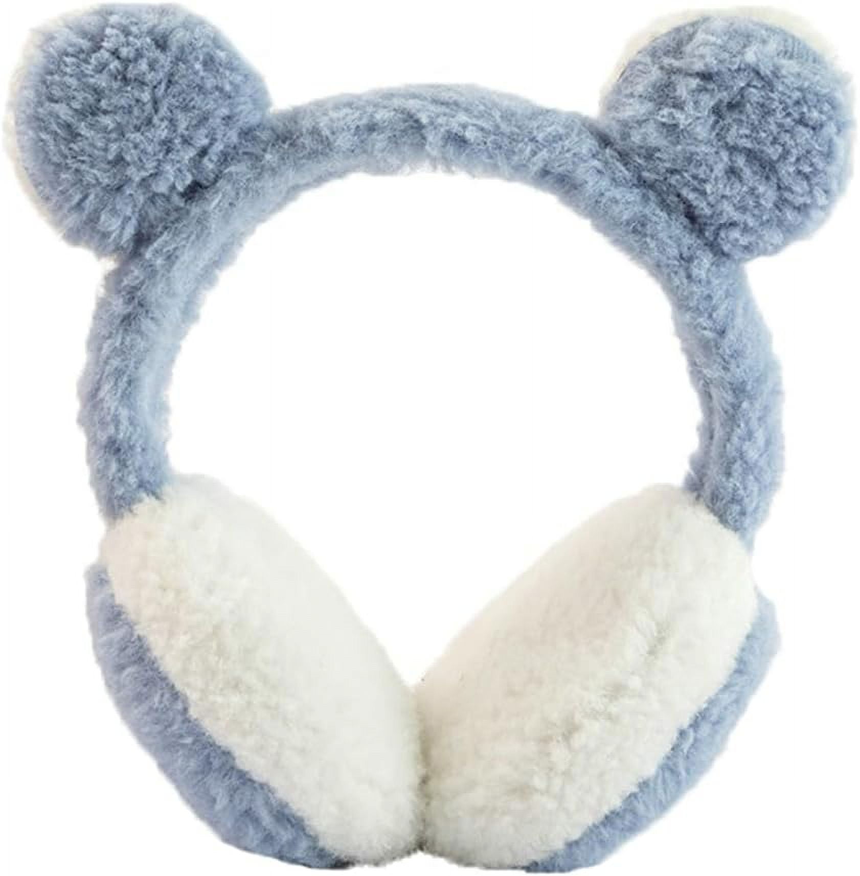 Kukuzhu Women Warm Earmuffs Cute Ear Winter Furry Plush Faux Fur Ear ...