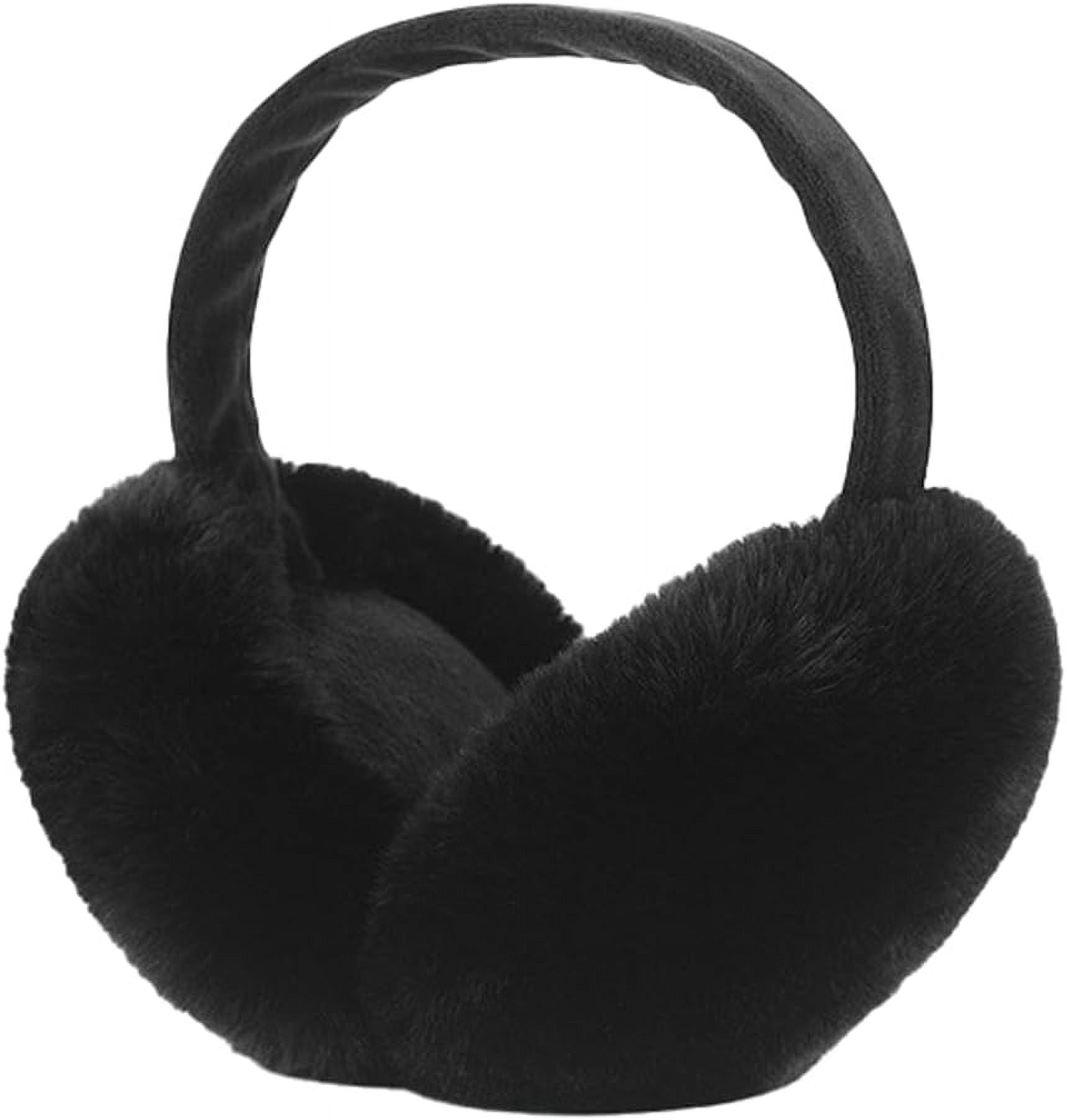 Kukuzhu Women Warm Earmuffs Winter Furry Plush Faux Fur Headband Ear ...