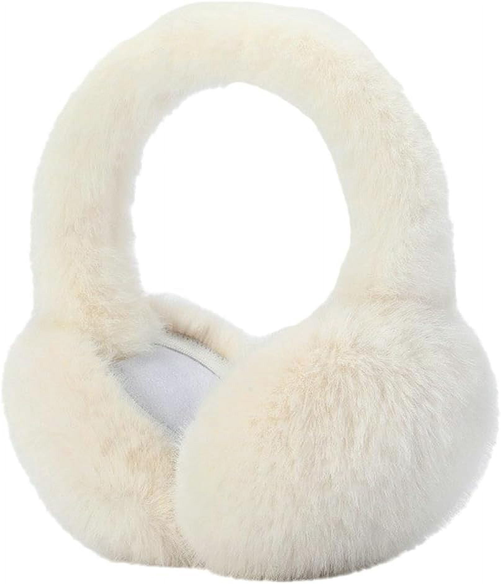 Kukuzhu Women Warm Earmuffs Winter Furry Plush Faux Fur Headband Ear ...