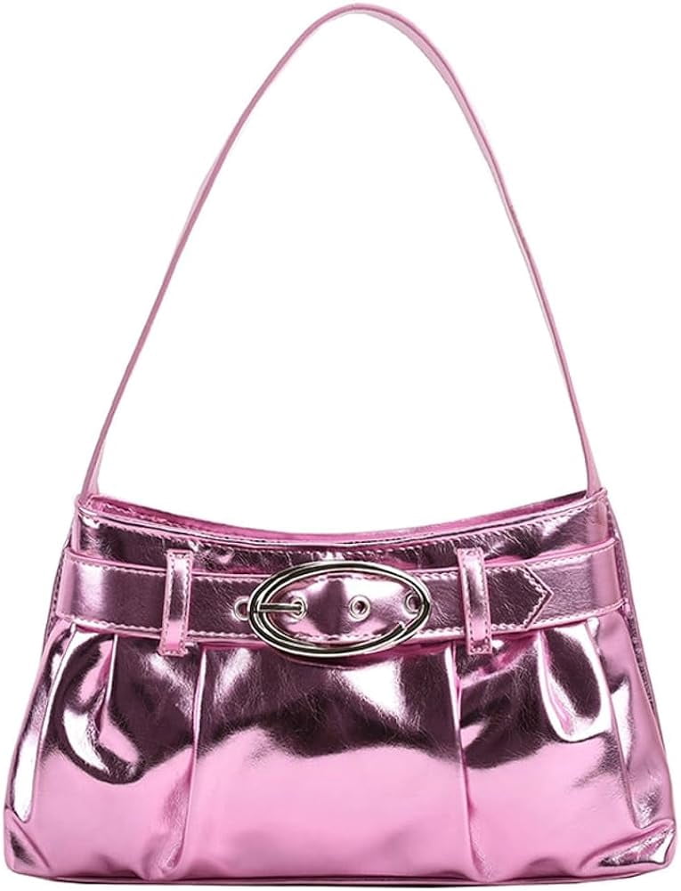 Kukuzhu Women Y2k Sparkly Evening Handbag Punk Style Hobo Bag Silver ...