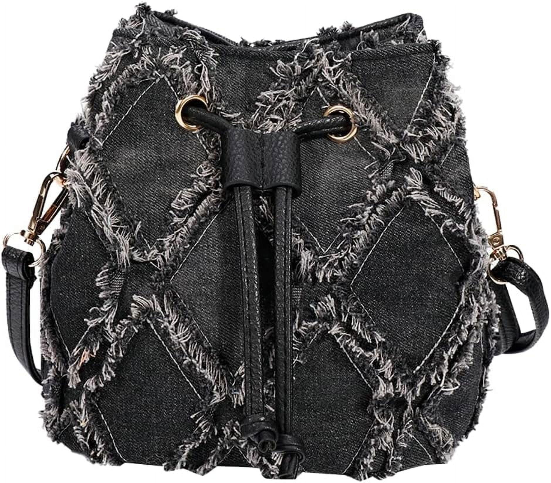 Kukuzhu Women's Bucket Bag Denim Shoulder Bag 90s Hobo Handbags Purse ...