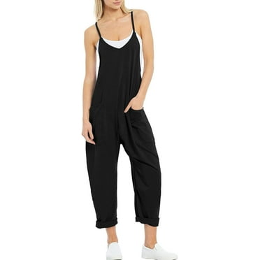 ADREAMLY Maternity Romper Pants for Women V Neck Racerback Long ...