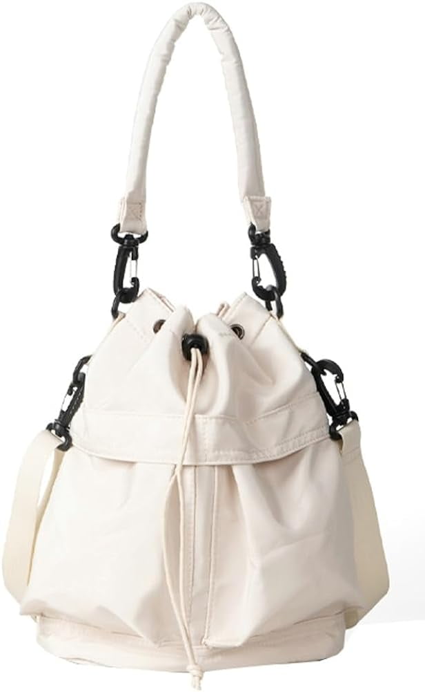 Kukuzhu Women’s Drawstring Bucket Bag Nylon Crossbody Bag Tote Handbags ...
