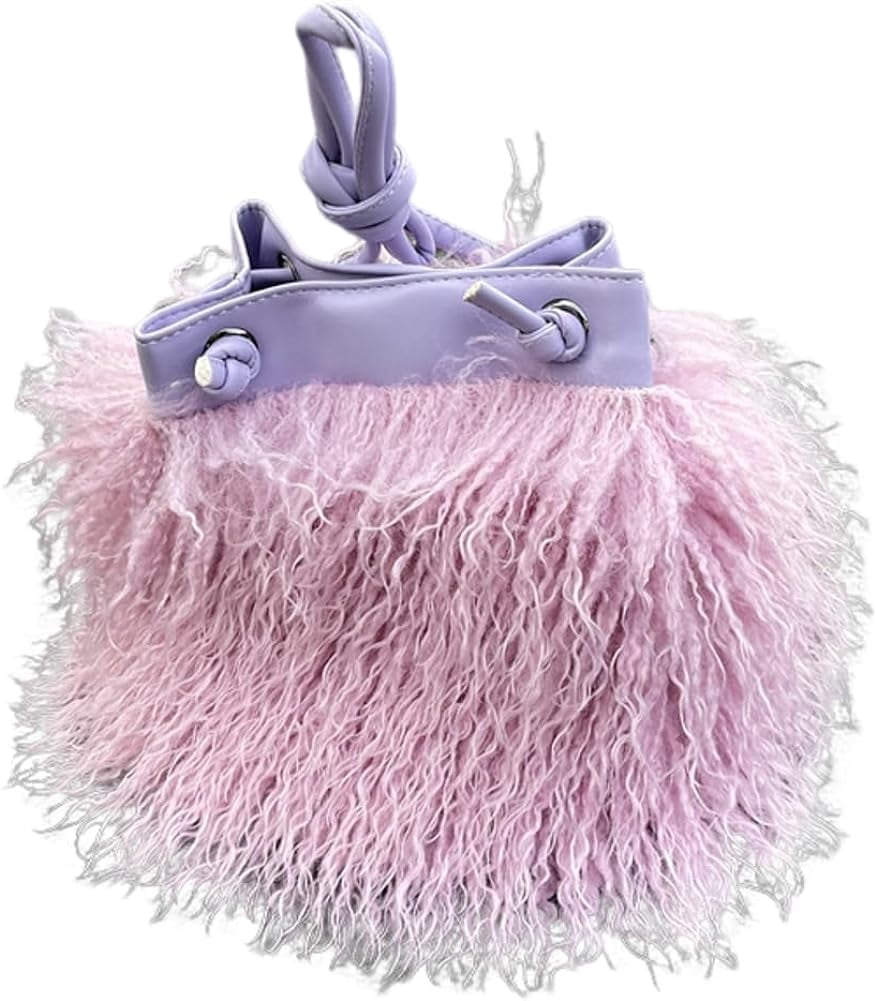 Kukuzhu Women's Faux Fur Fluffy Hobo Bag Furry Clutch Handbag Cute ...