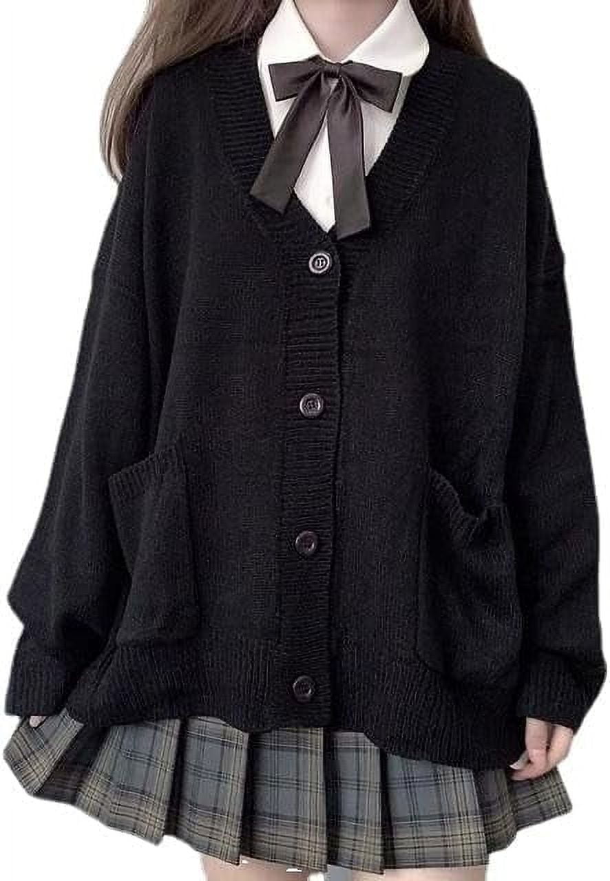 Kukuzhu Women's Kawaii Cute Sweater Y2K Japanese Oversized Cardigans ...