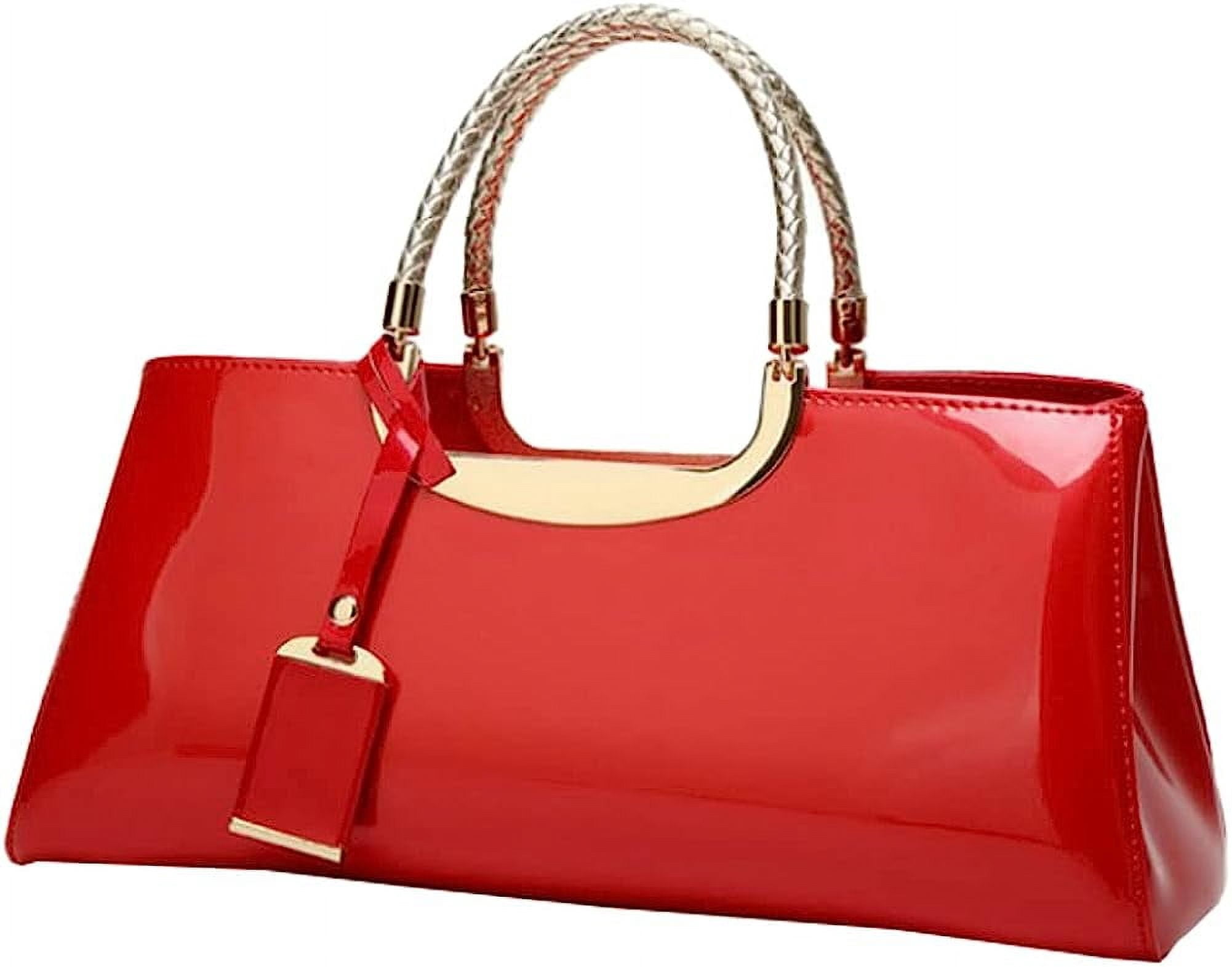 Kukuzhu Women's Metallic Clutch Purse Glossy Leather Hobo Bag Retro ...