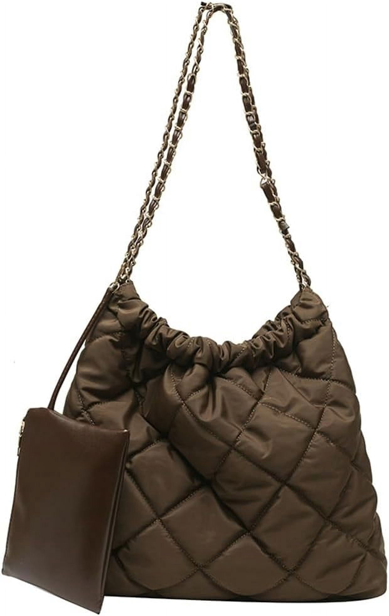 Kukuzhu Women’s Puffer Hobo Handbags Purse 2 in 1 Large Capacity Down ...