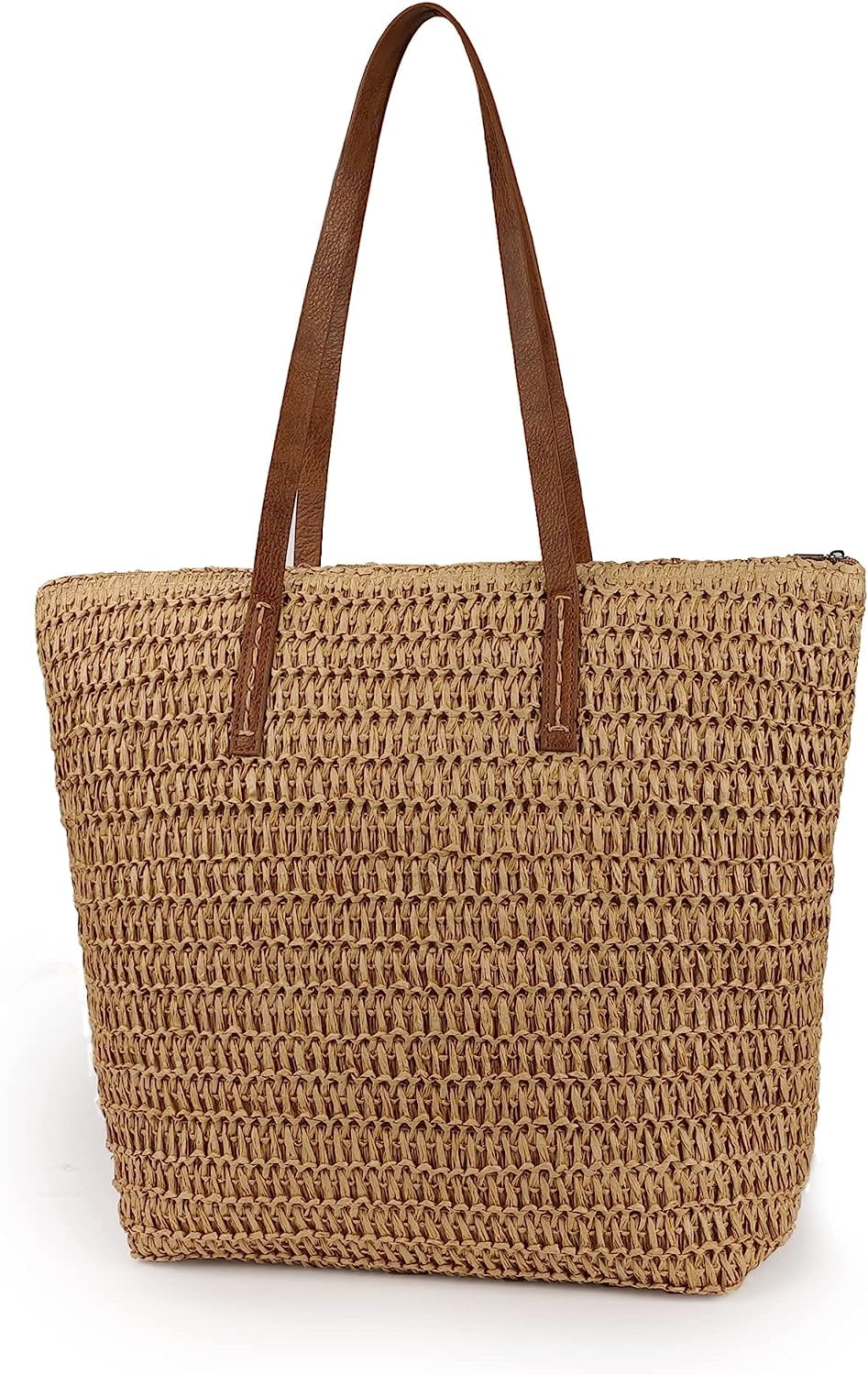 Kukuzhu Womens Large Straw Beach Tote Bag Handmade Woven Shoulder Bag ...