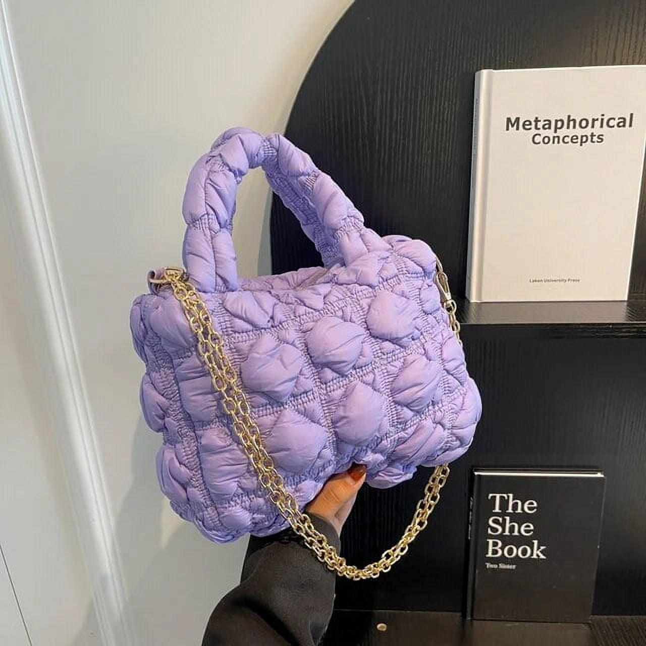 Kukuzhu Womens Luxury Designer Handbag Pleated Korean Fashion Mini Cloud Bag Tote Bag Quilted ...