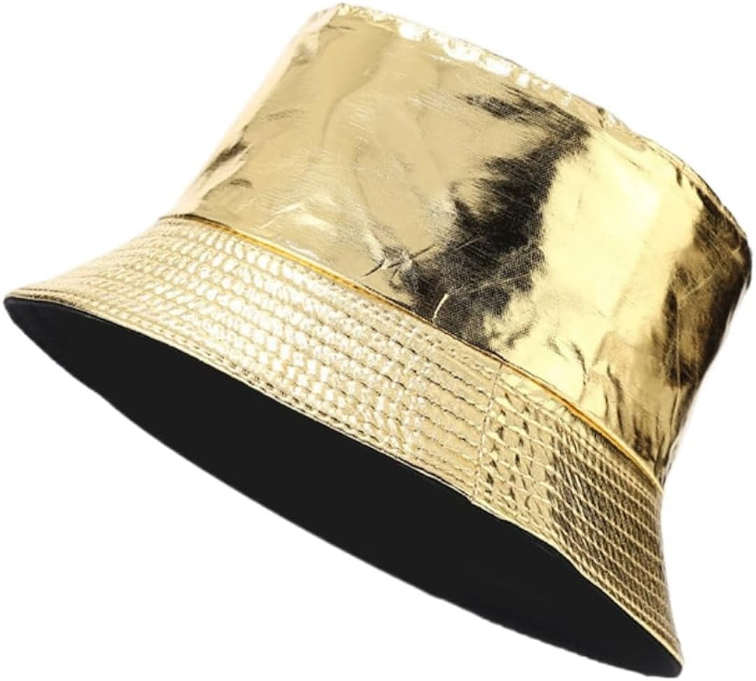 Kukuzhu Y2k Bucket Hat Aesthetic Y2k Aesthetic Metallic Bucket Hat Y2k ...
