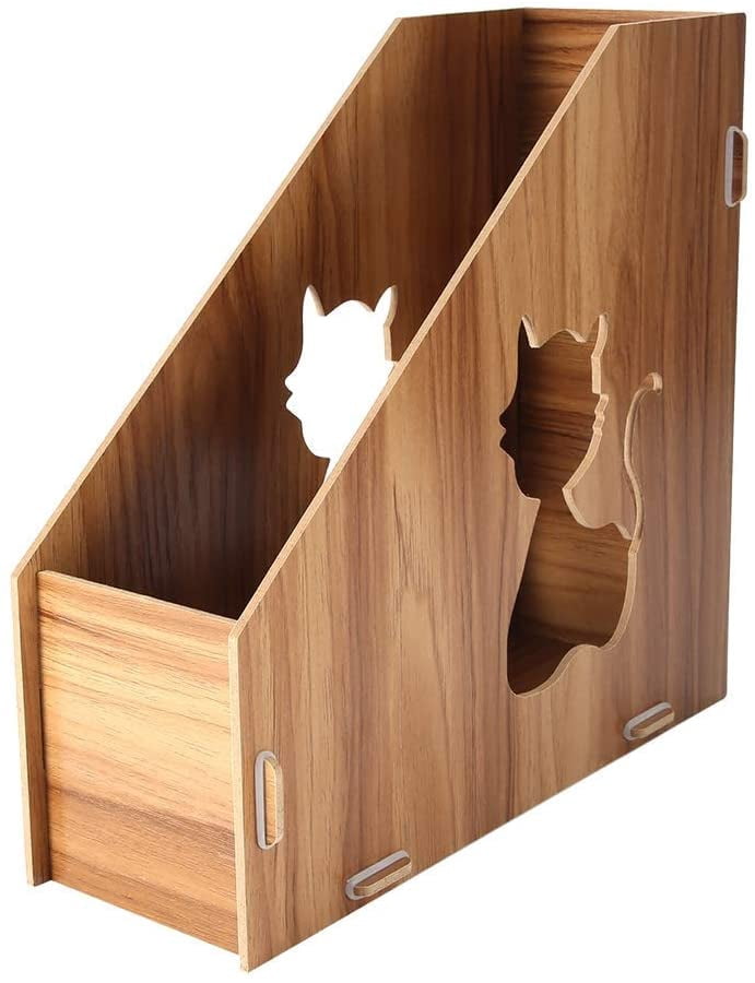 Kukyller Magazine File Holder, Desktop Document File Folder, Wooden ...