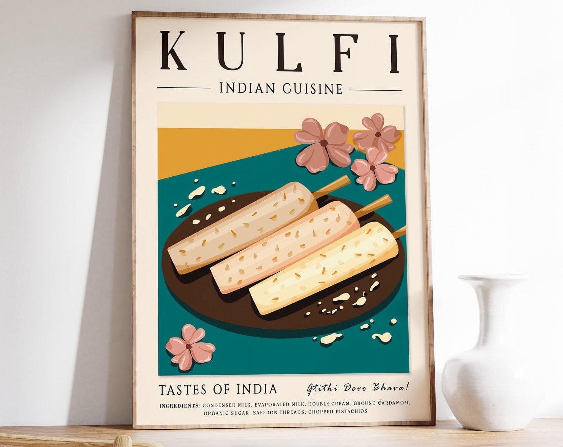 Kulfi Poster, Indian Food Art, Indian Food Poster, Kitchen Decor ...