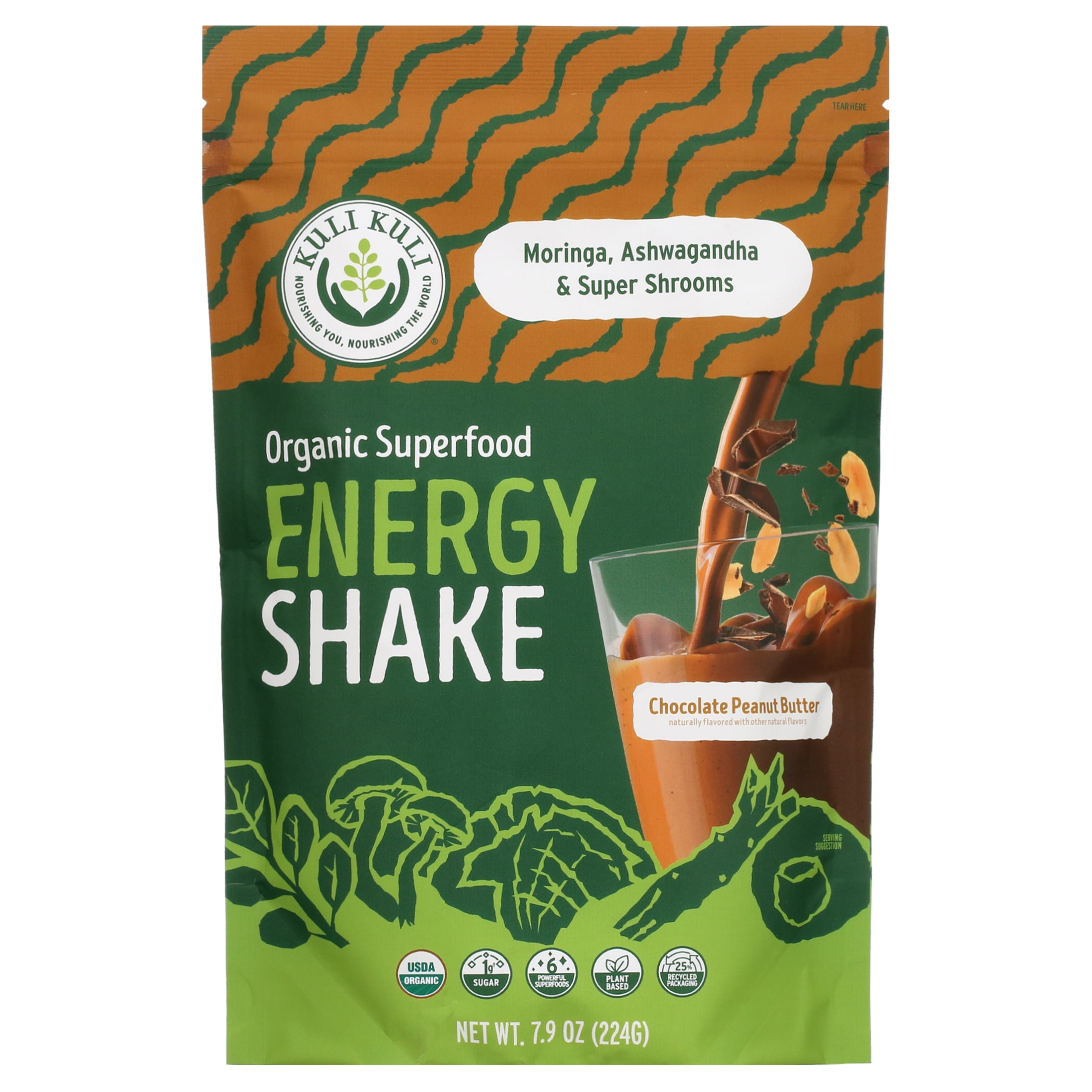 Kuli Kuli Chocolate Peanut Butter Moringa Smoothie, 10.7 oz - Walmart.com