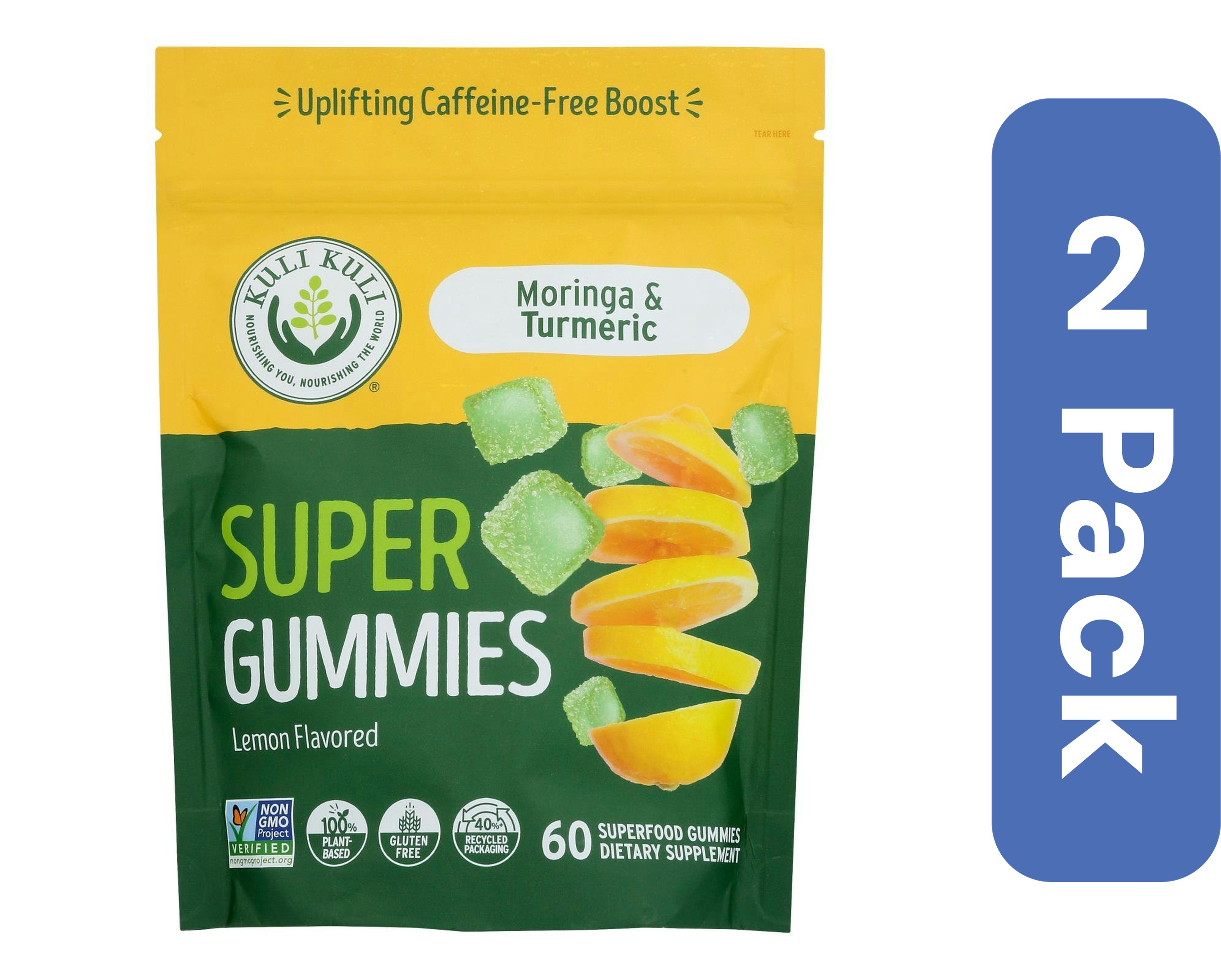 Kuli Kuli Moringa Turmeric Gummy 60 Pieces (Pack of 2) - Walmart.com