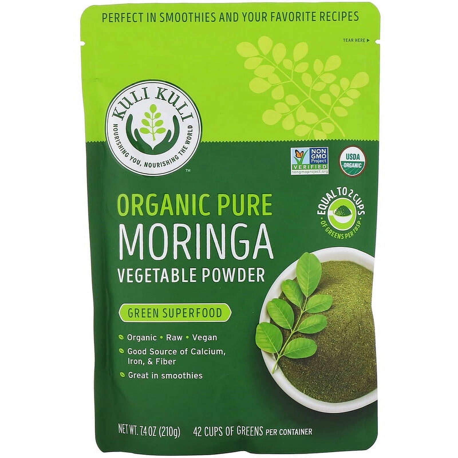 Kuli Kuli, Organic Pure Moringa Vegetable Powder, 7.4 oz Pack of 4 ...