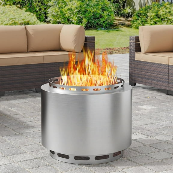 Portable Propane Fire Pit, 21 Inch Smokeless Fire Bowl with Cover ...
