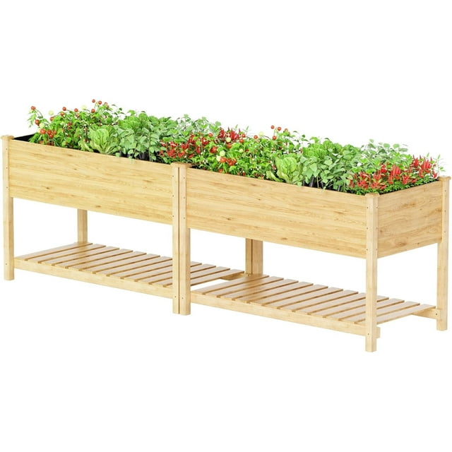 Kullavik 2 pcs Raised Garden Bed with Legs,Outdoor Elevated Cedar Wood ...