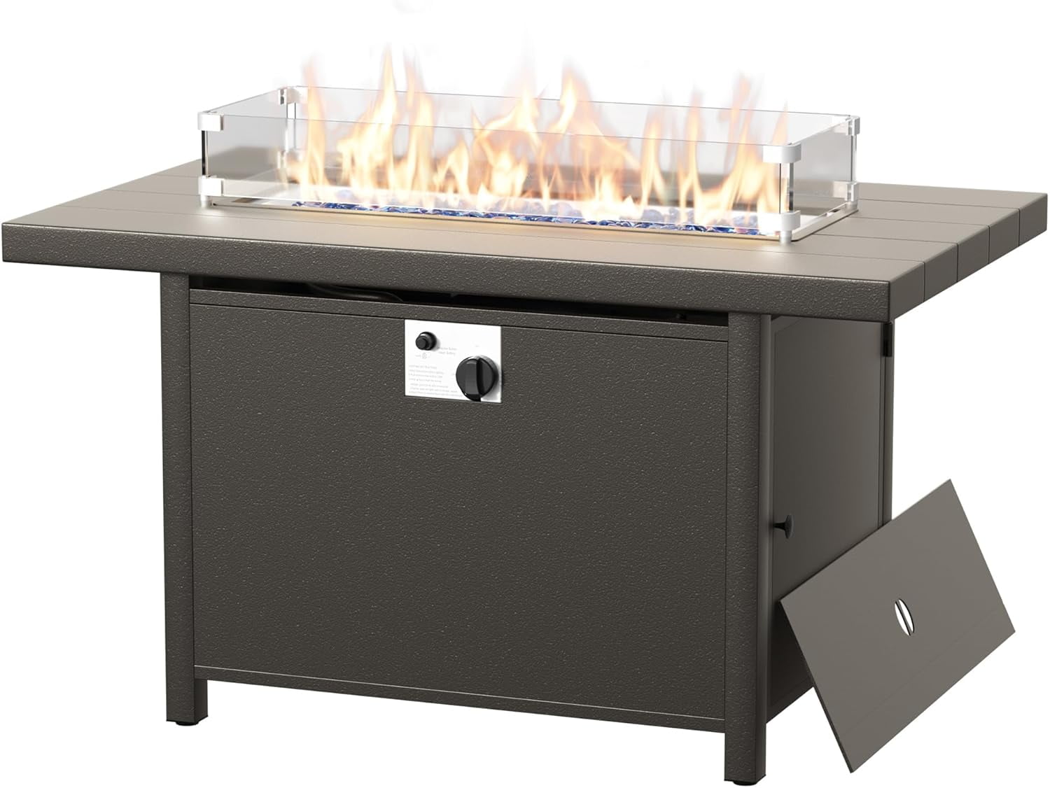 Kullavik 45" Propane Gas Fire Pit Table 55,000 BTU Auto-Ignition ...