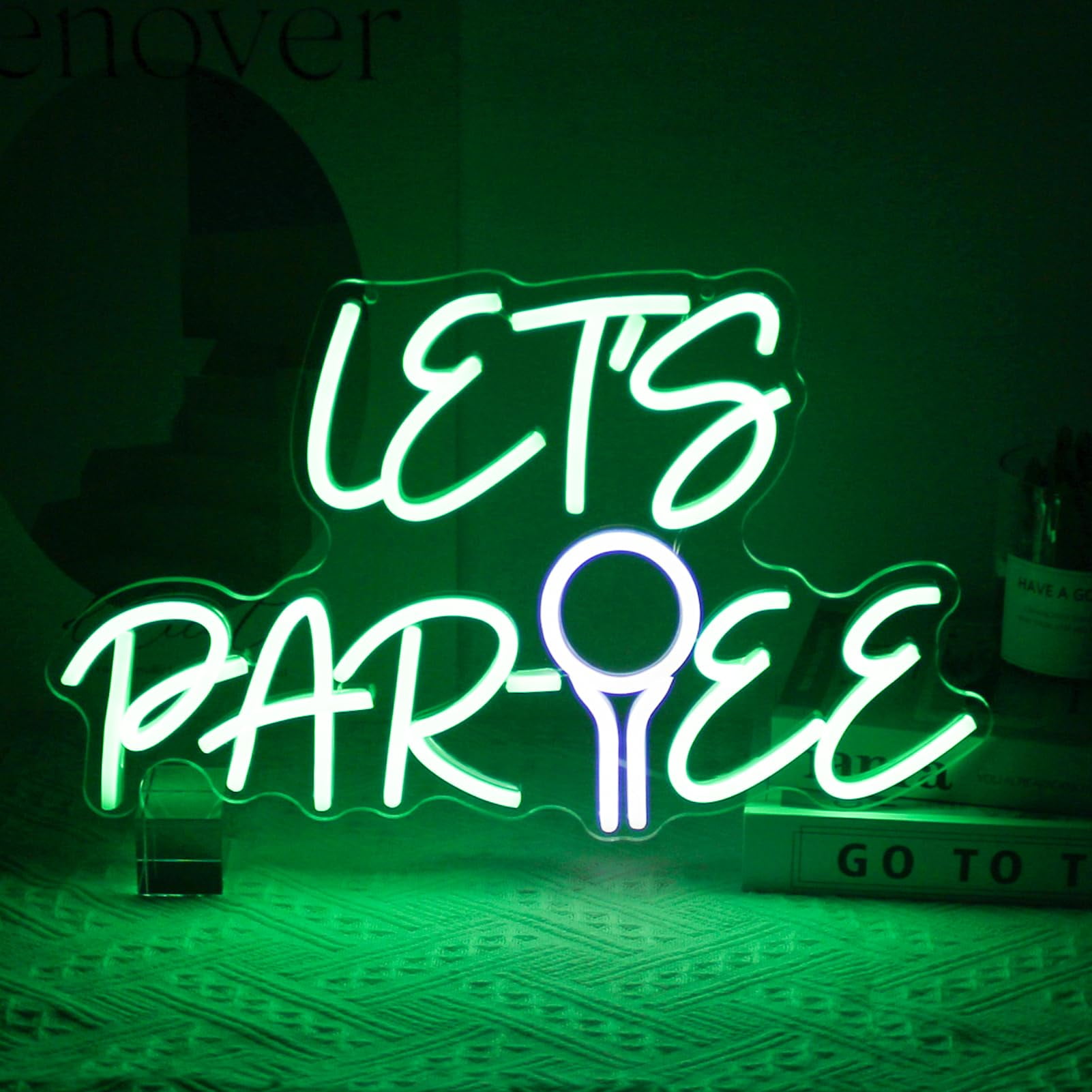 Kullneon Let's Par Tee Neon Sign Golf Neon Signs for Wall Decor Green ...