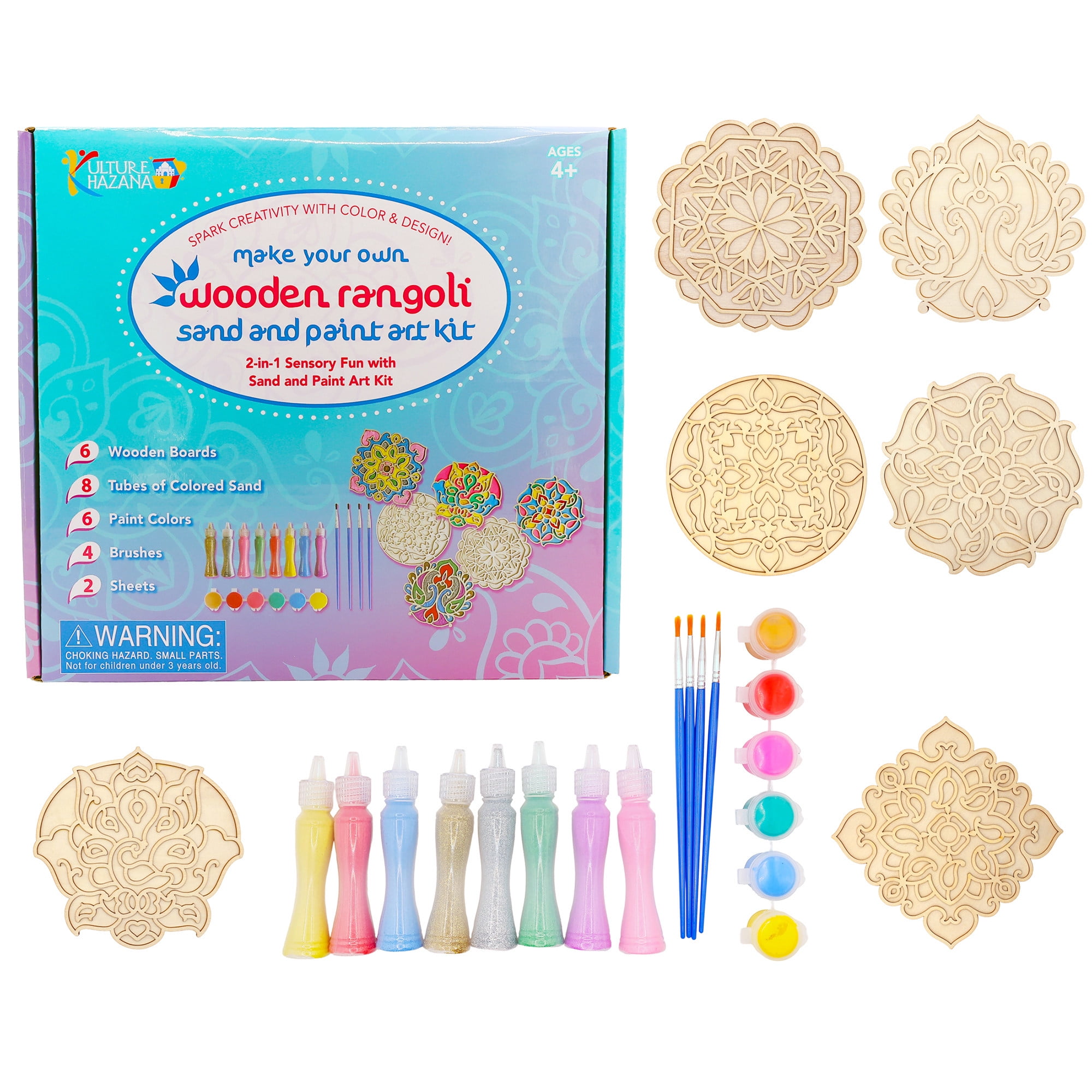 Kulture Khazana: Make Your Own Wooden Rangoli - 2-In-1 Sand & Paint Art ...