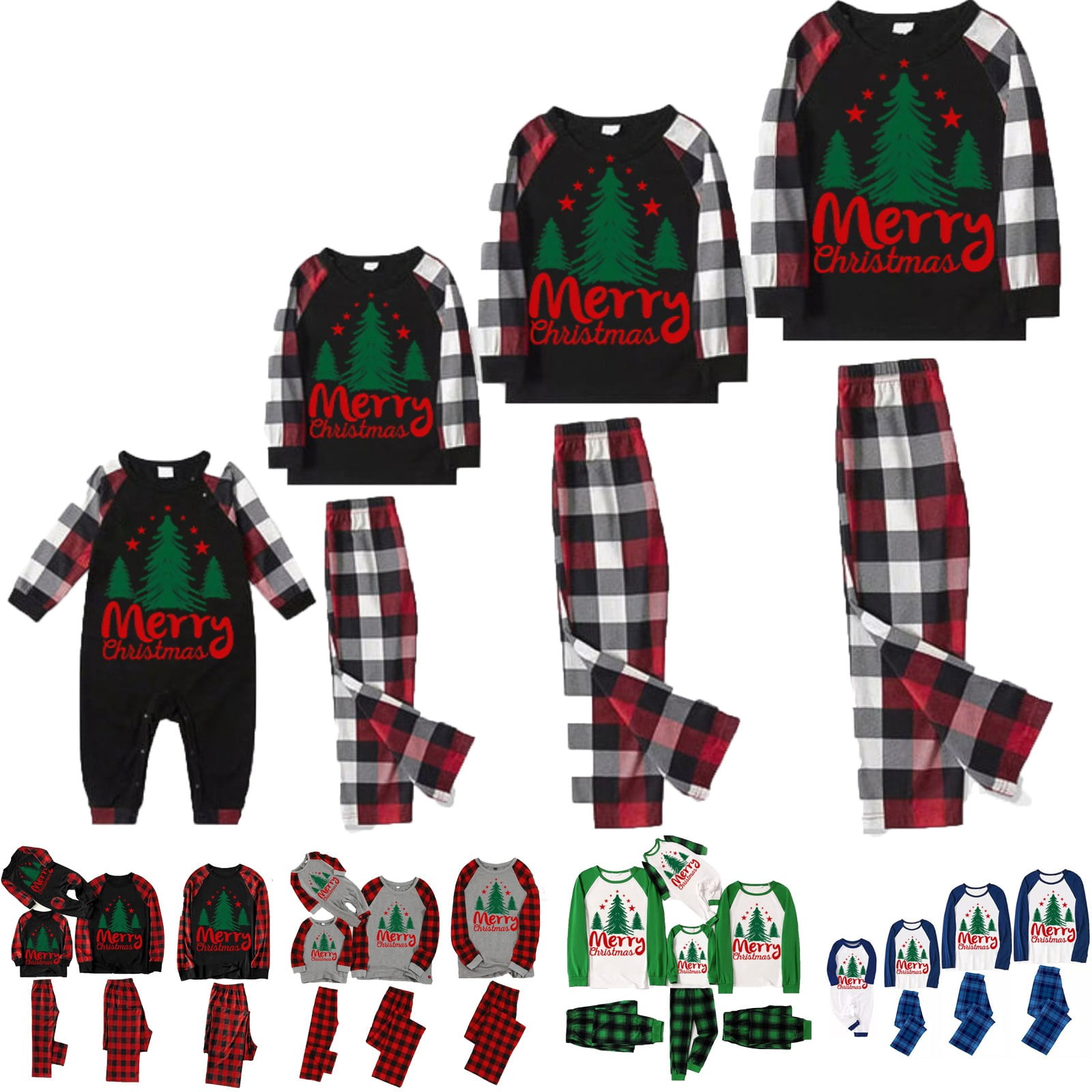 Kulywon One-piece Pajama Plus Size Onesie Christmas Pajamas 2 Piece ...