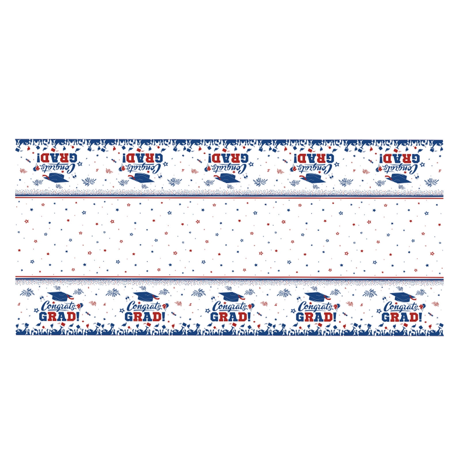 Kumdkd 1 Pcs Graduation Tablecloth, 54 X 108 Inch Blue White Red ...