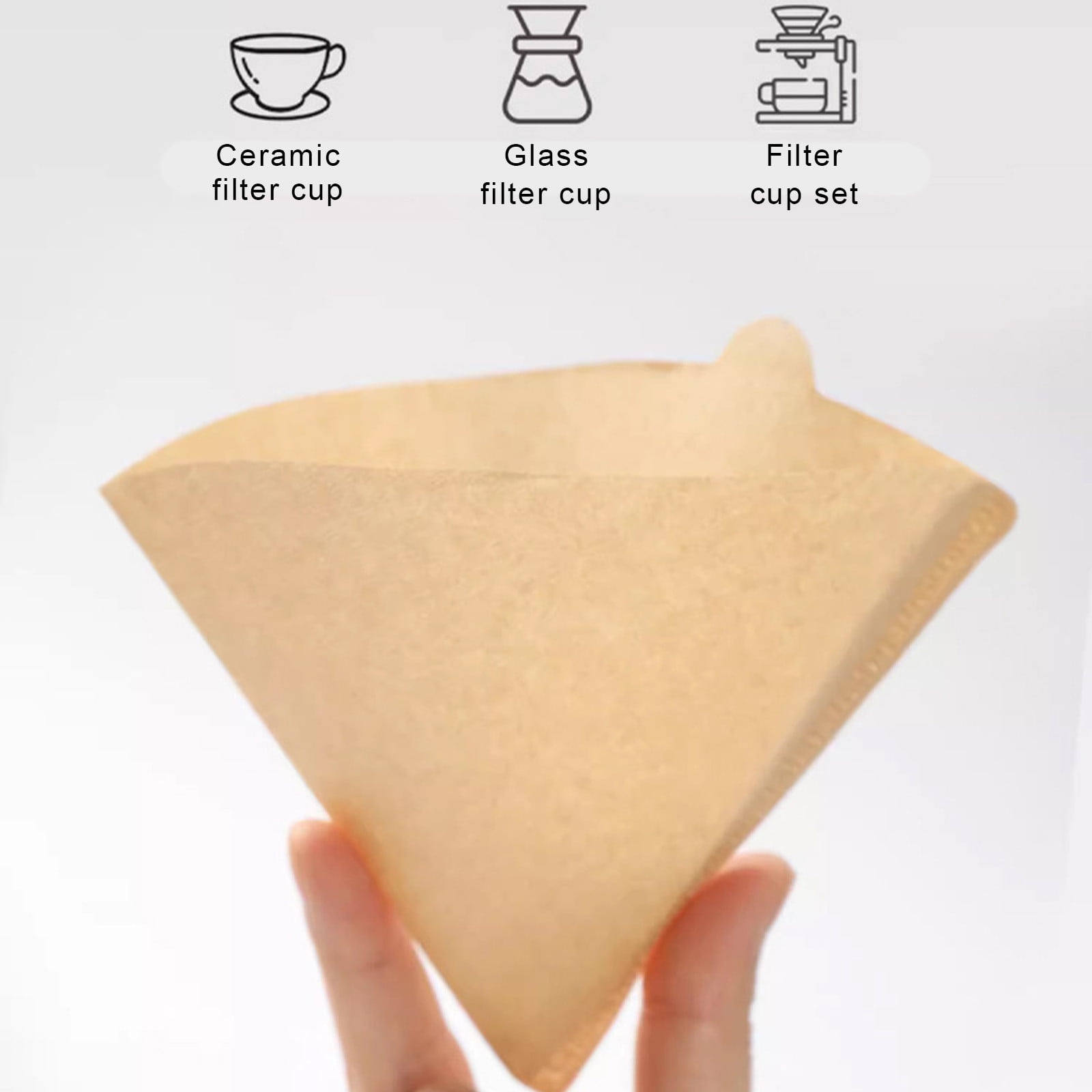 TOPRenddon 100-Pack Thickened Cone Coffee Filters - Natural Wood Pulp ...