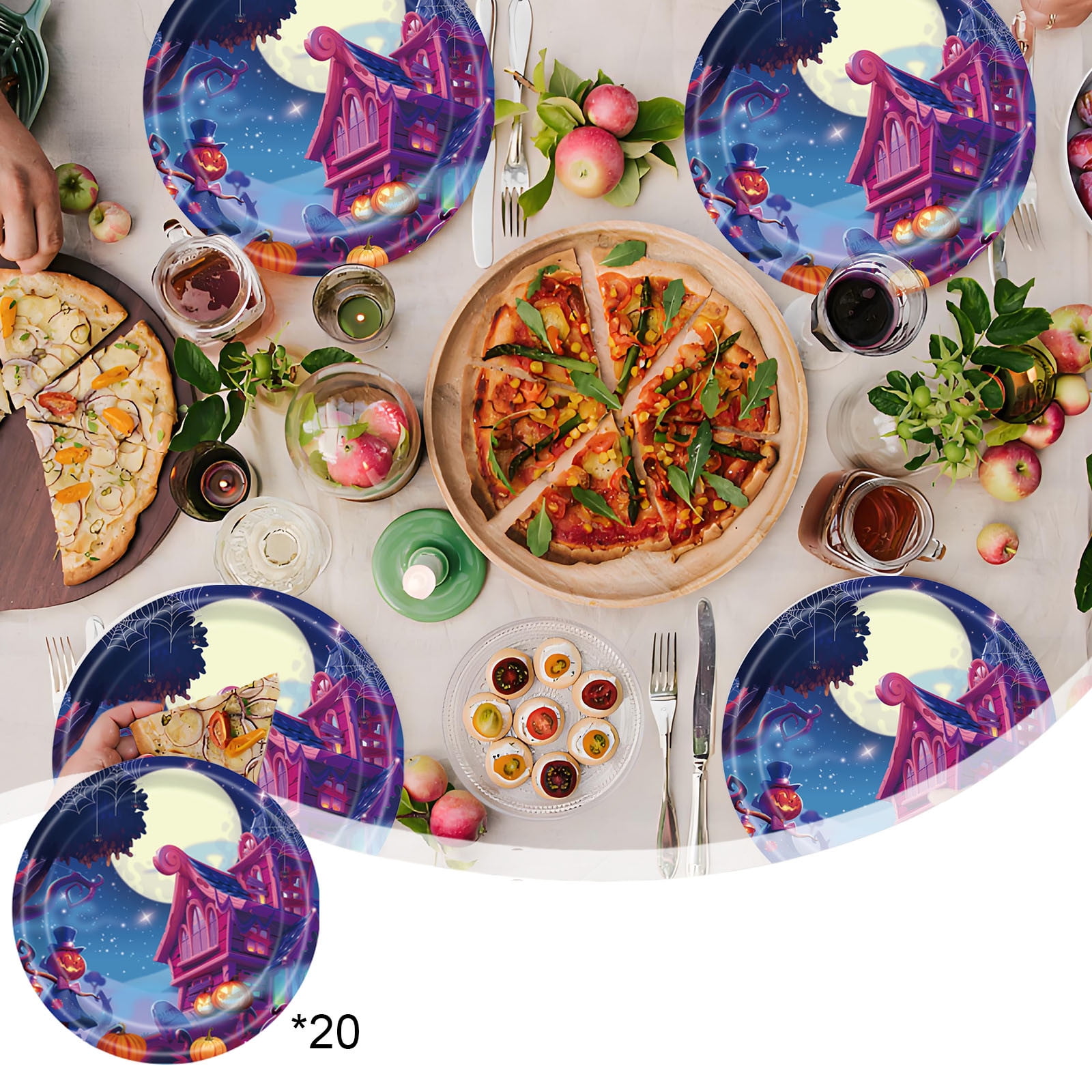 Kumdkd 20-Pack Halloween Paper Plates 7 Inch - Disposable Party ...