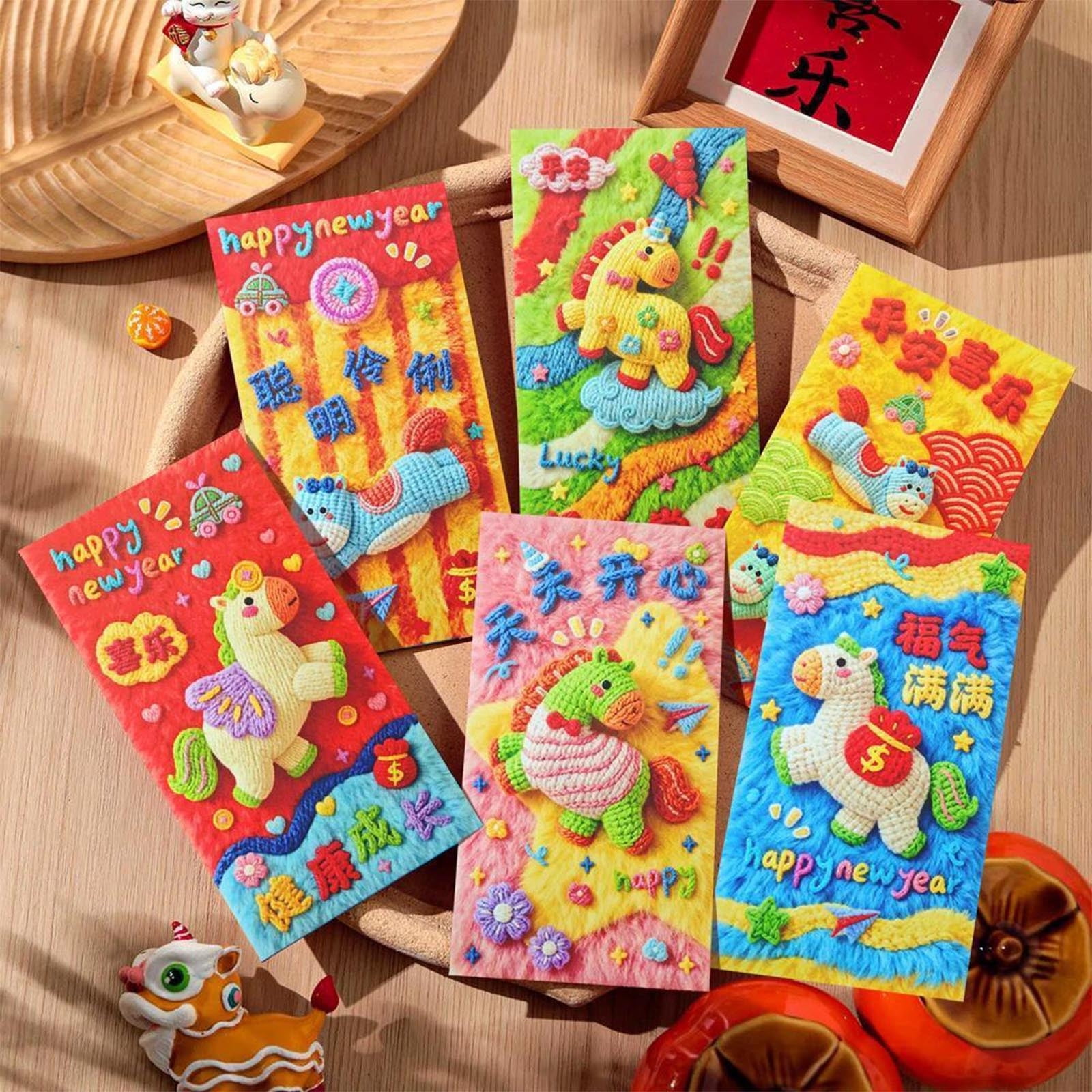 Kumdkd 2026 Horse Year Red Envelopes, Set of 6 Chinese New Year Lucky ...