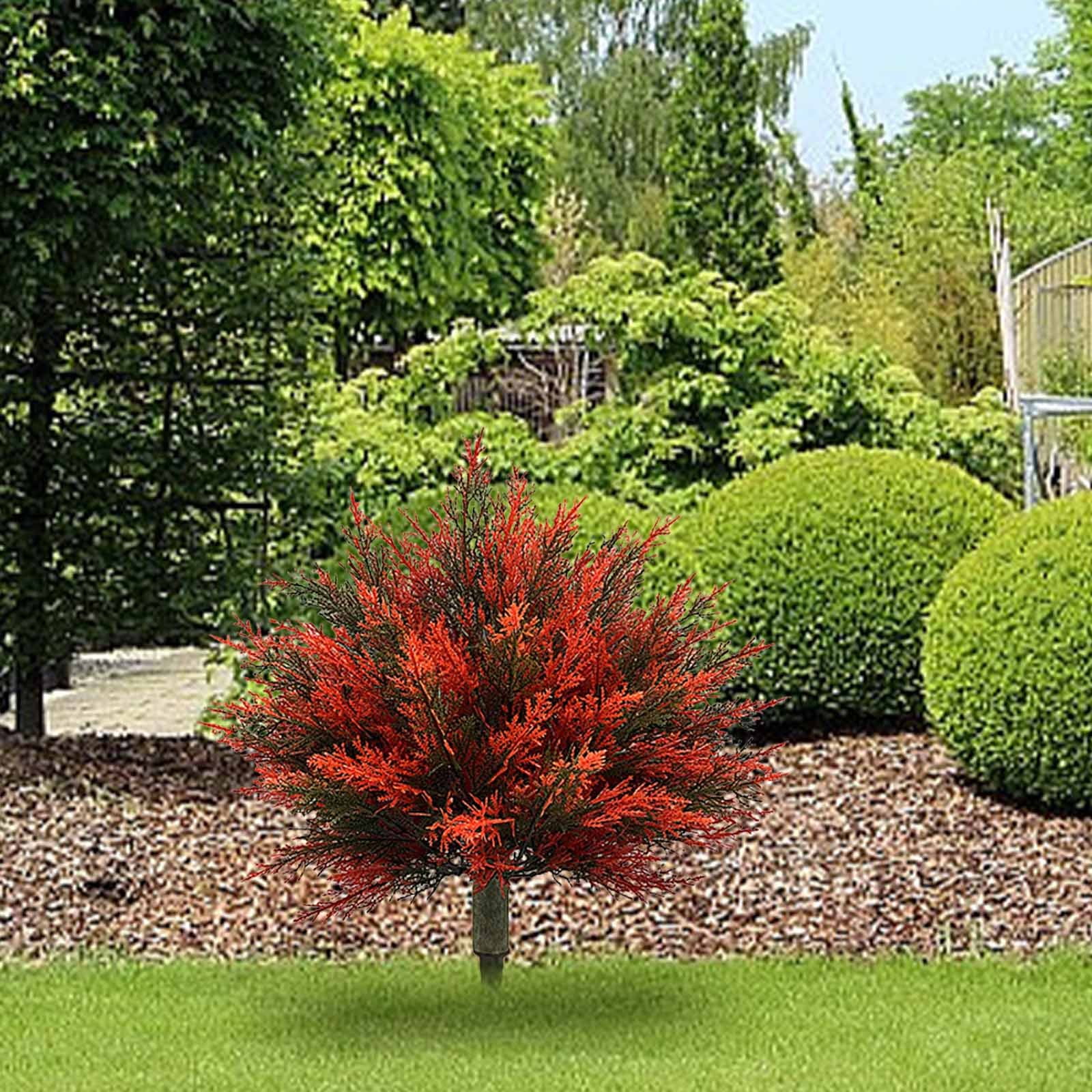 Kumdkd 24" Artificial Outdoor Tree Decor - UV Resistant Fake Potted ...