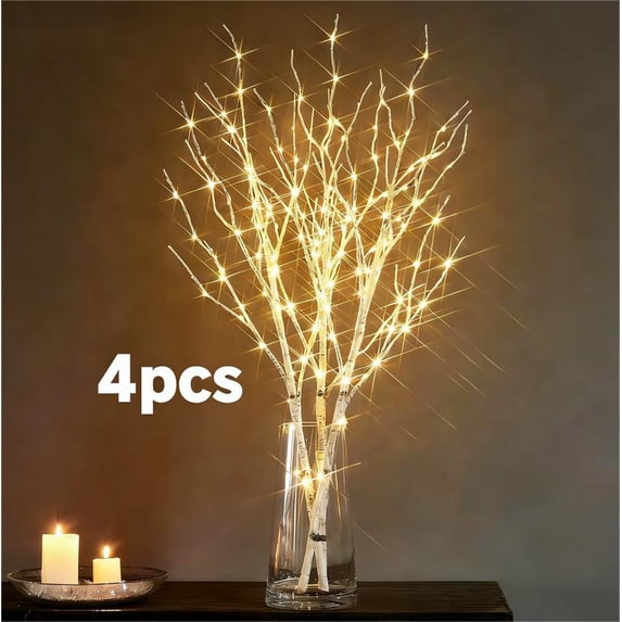Kumdkd 4pcs LED Fairy Light Branch with Timer Function - 32-inch ...