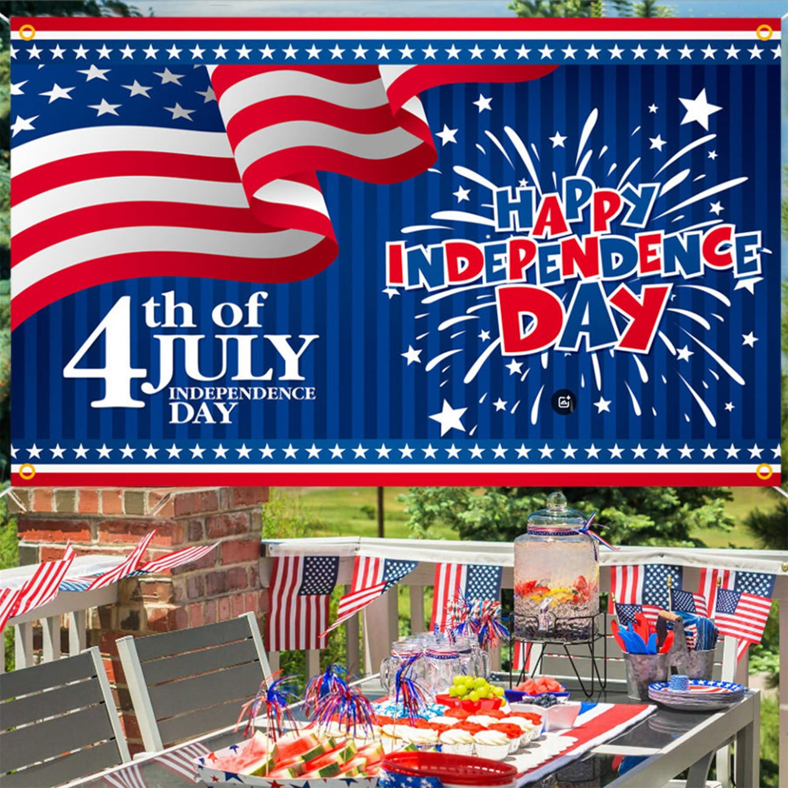 Kumdkd 4th of July Party Backdrop Patriotic Sign Banner Independence ...