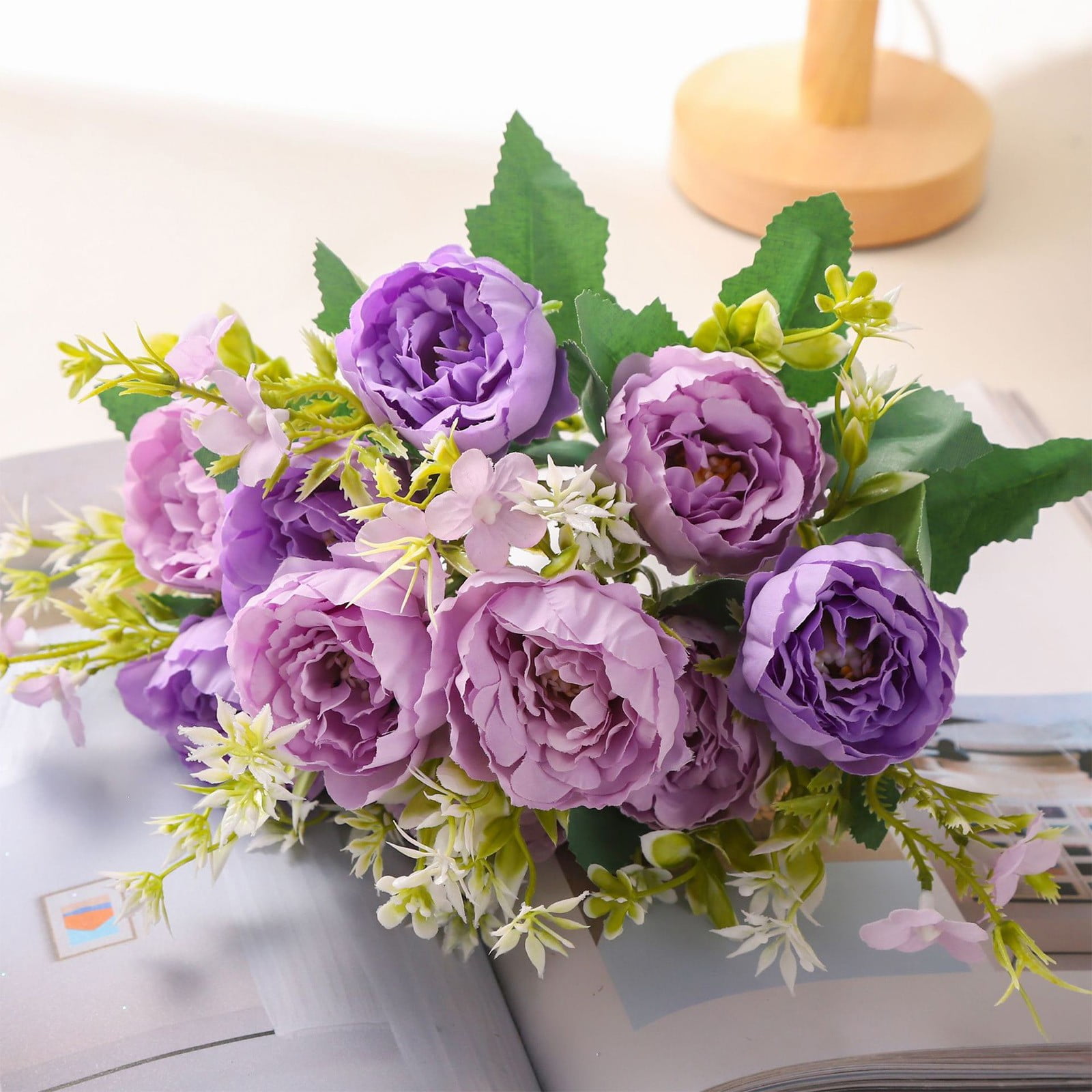 Kumdkd Blue Silk Fragrant Concubine Peony Wedding Bouquet - Artificial ...