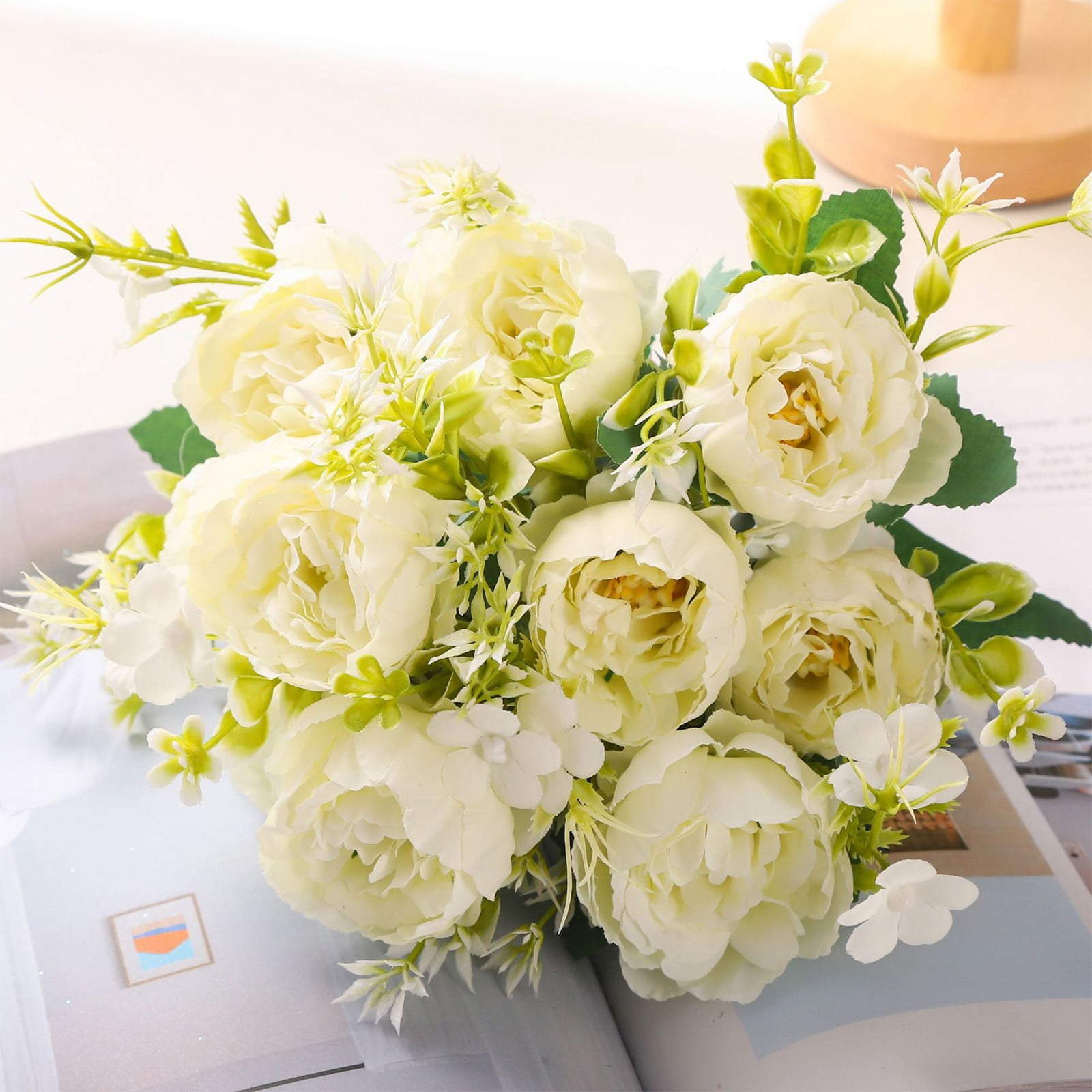 Kumdkd Blue Silk Fragrant Concubine Peony Wedding Bouquet - Artificial ...